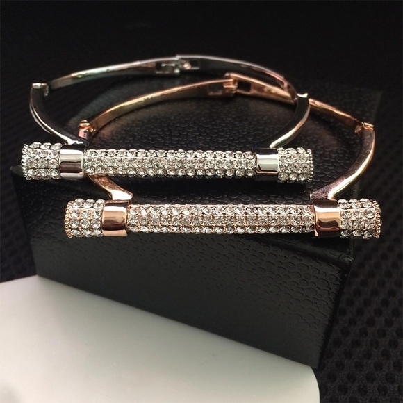 Jewelry | Crystal D Shape Bar Bracelet | Poshmark